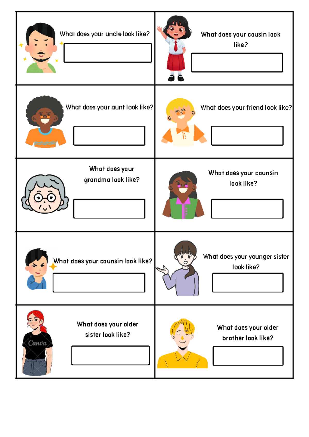 Physical Appearance Vocabulary Worksheet - Studocu