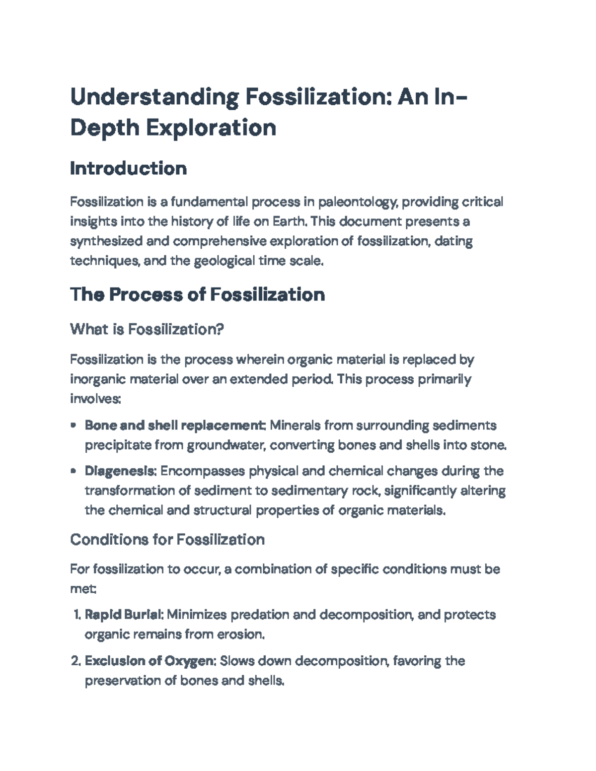 Exploring Fossilization: Techniques, Types, and Geological Time Scale ...