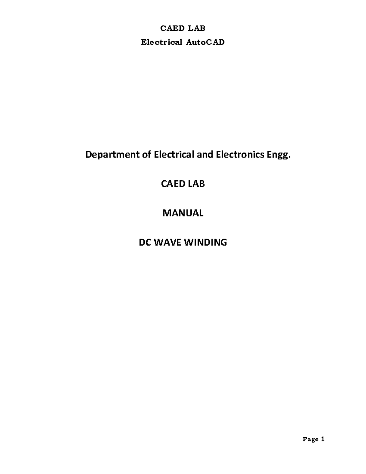 DC Wave Winding Manual for Machine Design: Electrical AutoCAD Guide ...