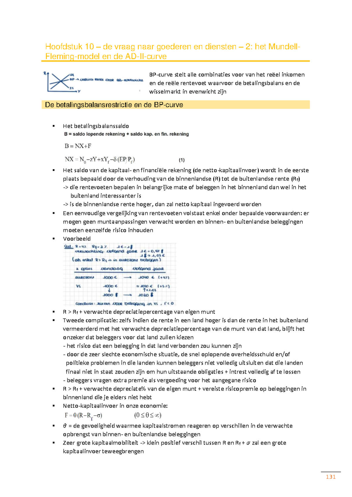 Samenvatting Macro-Economie - DEEL 2: Hoofdstuk 10 Betalingsbalans en ...