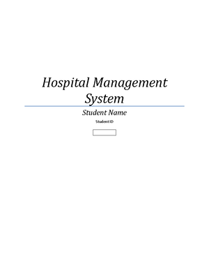 Hospital Management system project proposal - Sri Lanka Institute of ...