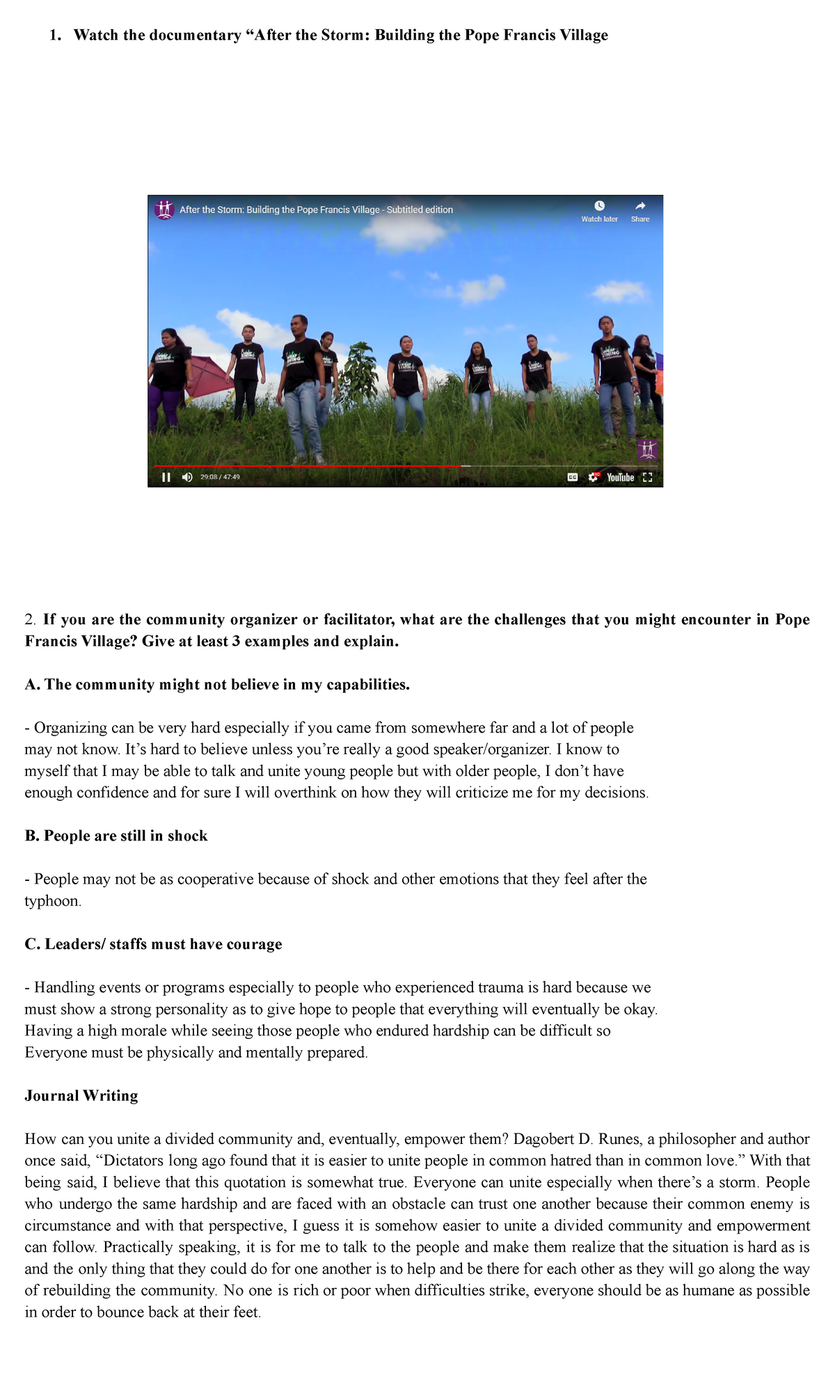 WEEK 7 Module Activity: Challenges in Community Organizing - Studocu