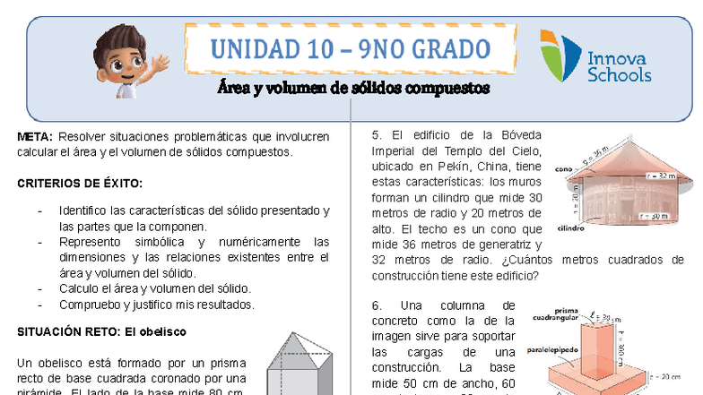 Área y Volumen de Sólidos Compuestos - Sesión 8 - Studocu