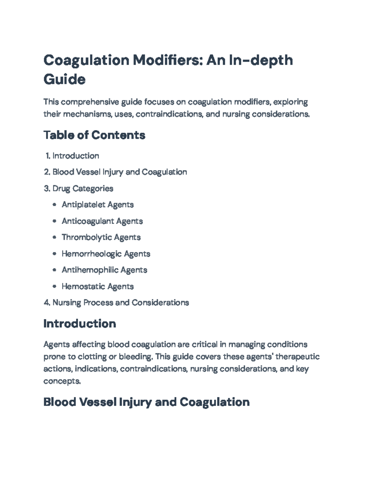 Coagulation Modifiers: A Comprehensive Guide for Nursing Practice ...