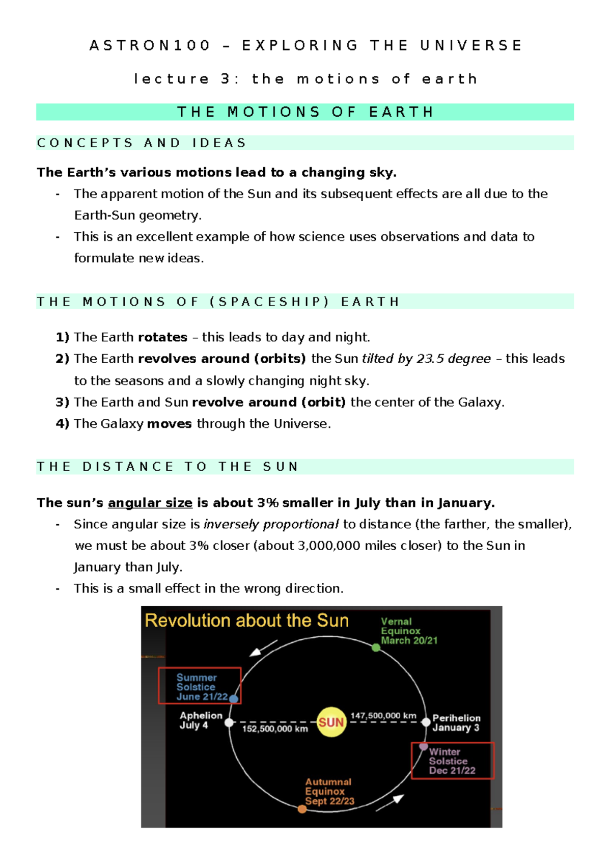 Astron 100 Notes - A S T R O N 1 0 0 – E X P L O R I N G T H E U N I V ...