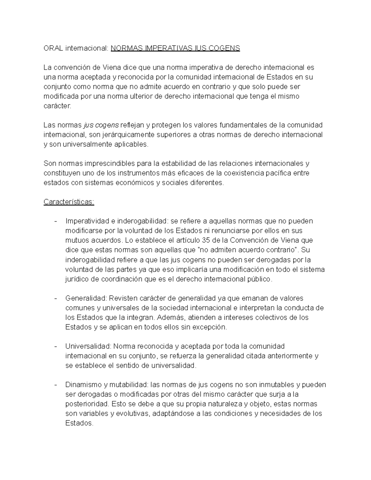 ORAL Internacional: Normas Imperativas IUS COGENS y su Importancia ...