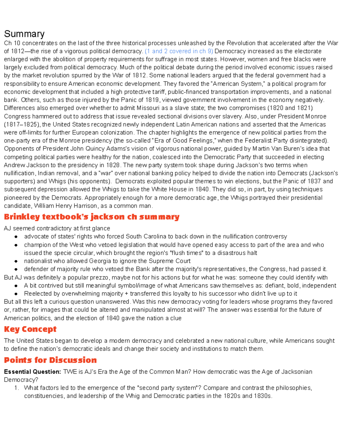 Chapter 10 - The Rise of Democracy in America: 1815-1840 (Age of ...