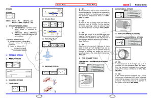 Fundamental Mechanics of Materials Equations - Formula Sheet (ME 101 ...