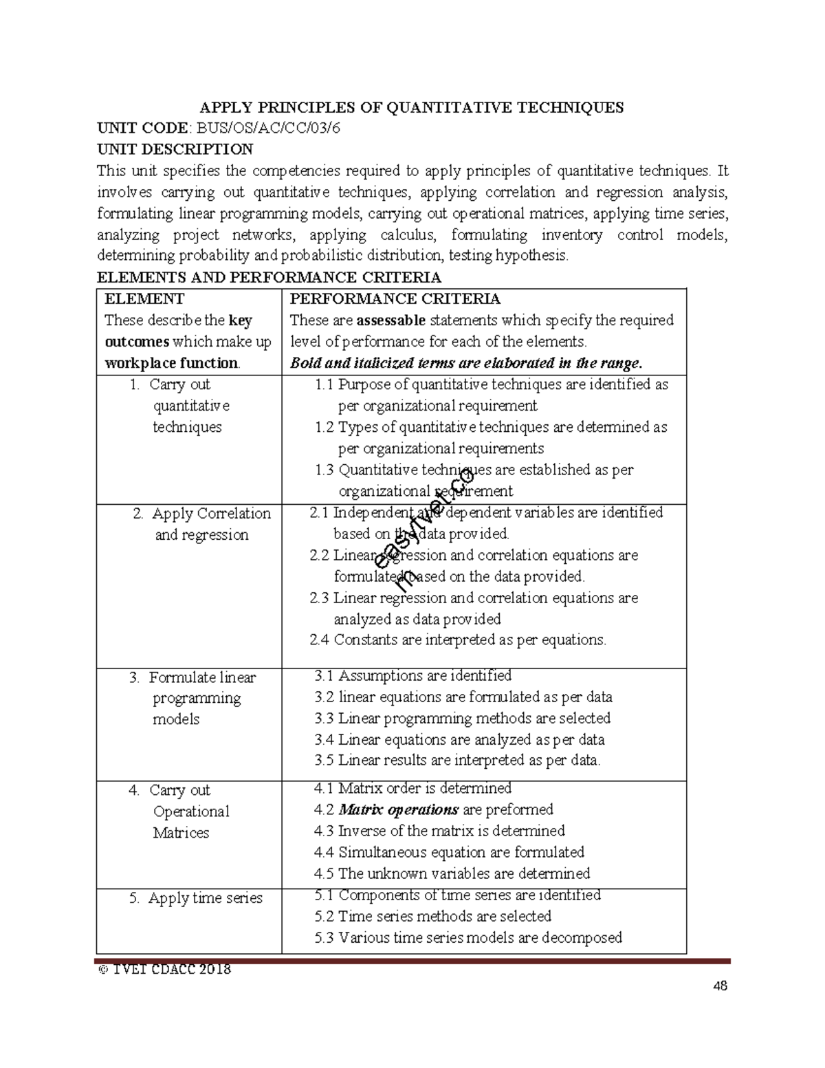 Applying Quantitative Techniques: Principles & Practices (TVET CDACC ...