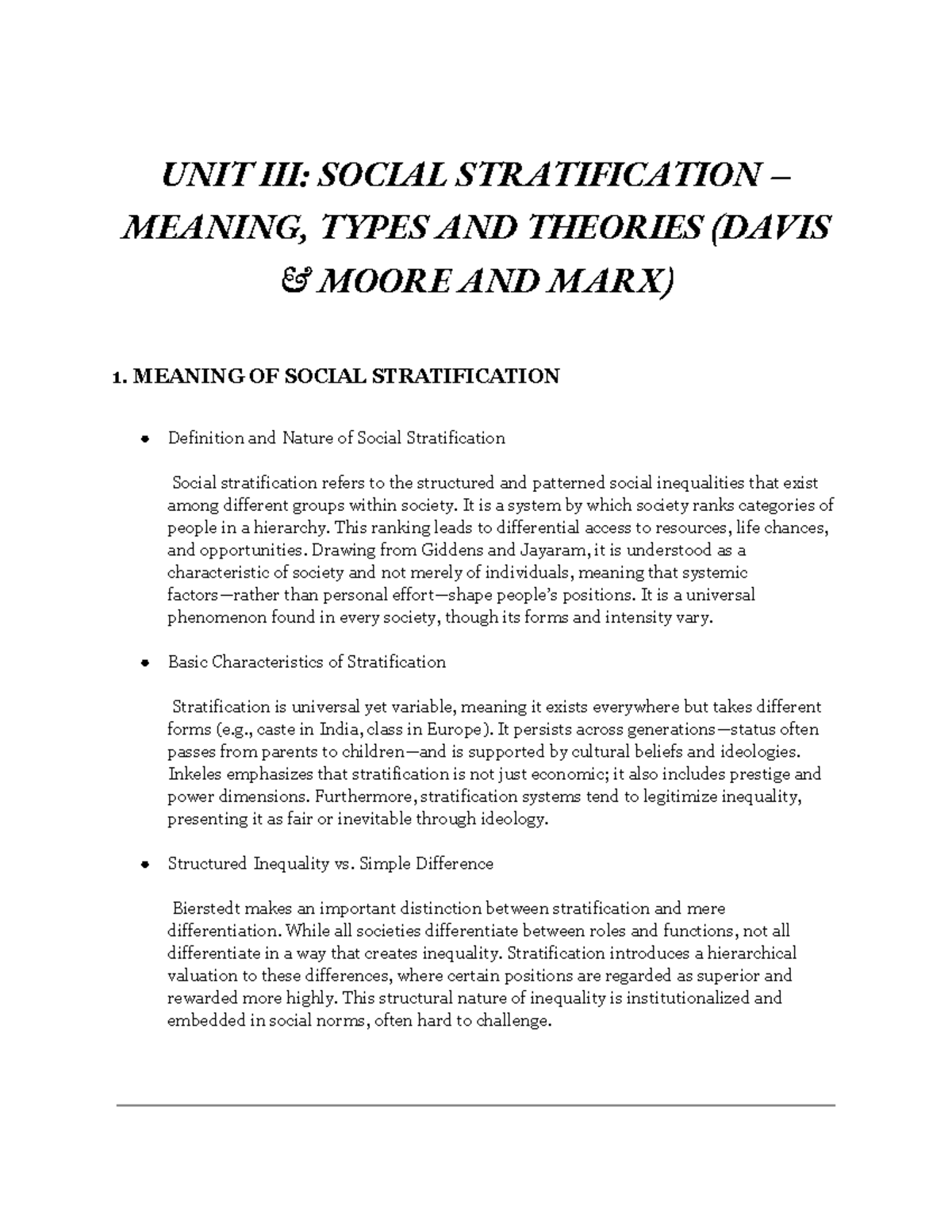 SOCIO 3: Social Stratification - Meaning, Types & Theories (Davis ...