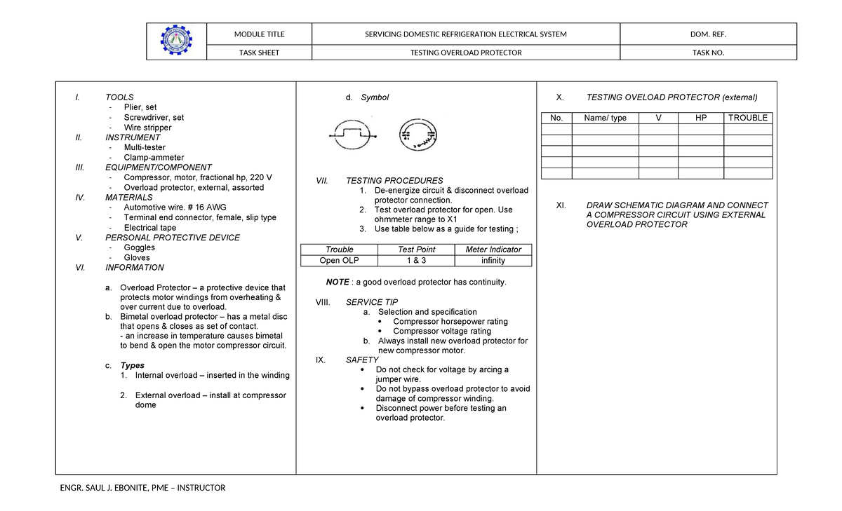 Refrigeration Module: Servicing Domestic Electrical Systems (DOM. REF.) - Studocu