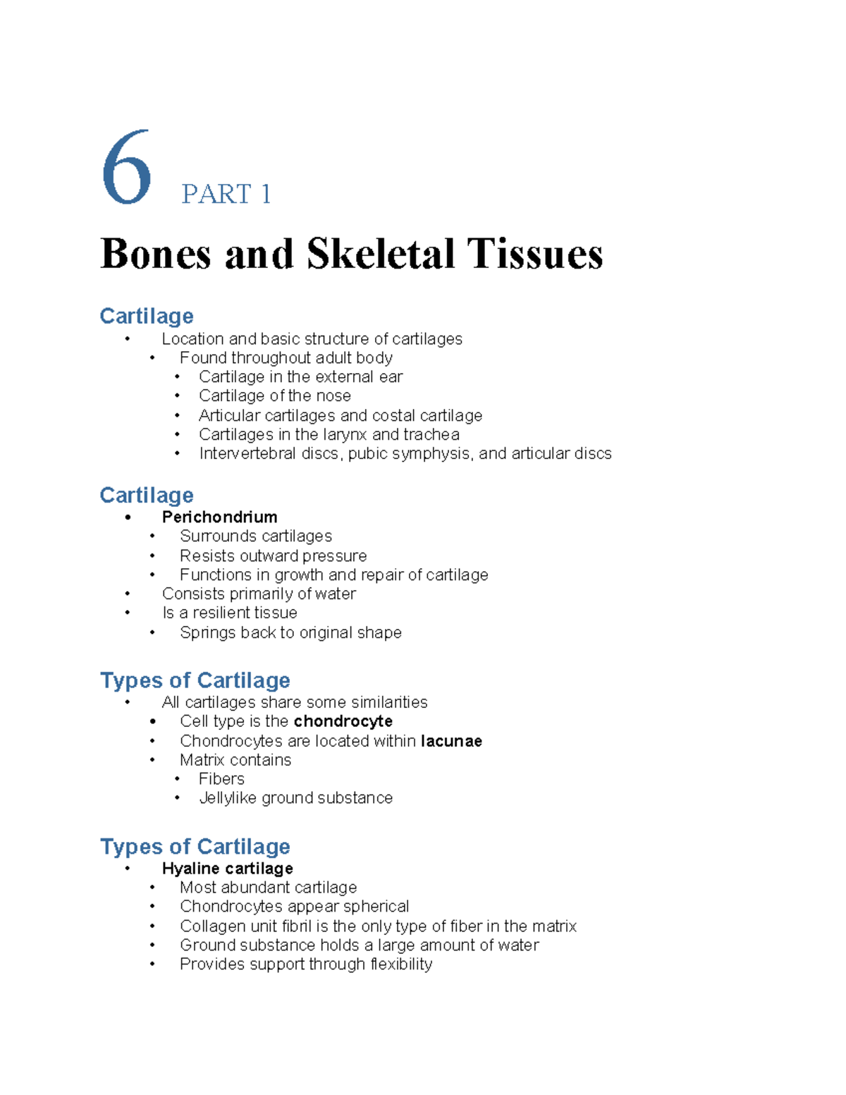 Ch 06 01 Lecture: Bones and Skeletal Tissues Overview - Studocu