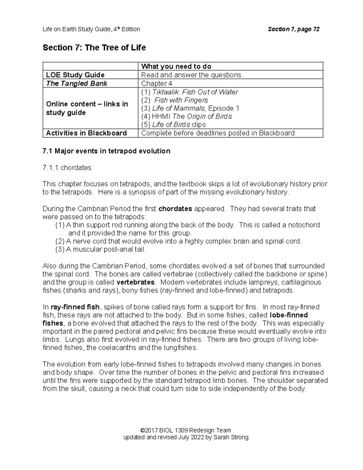 BIOL 1309 Life on Earth Study Guide: Mammals Evolution ...