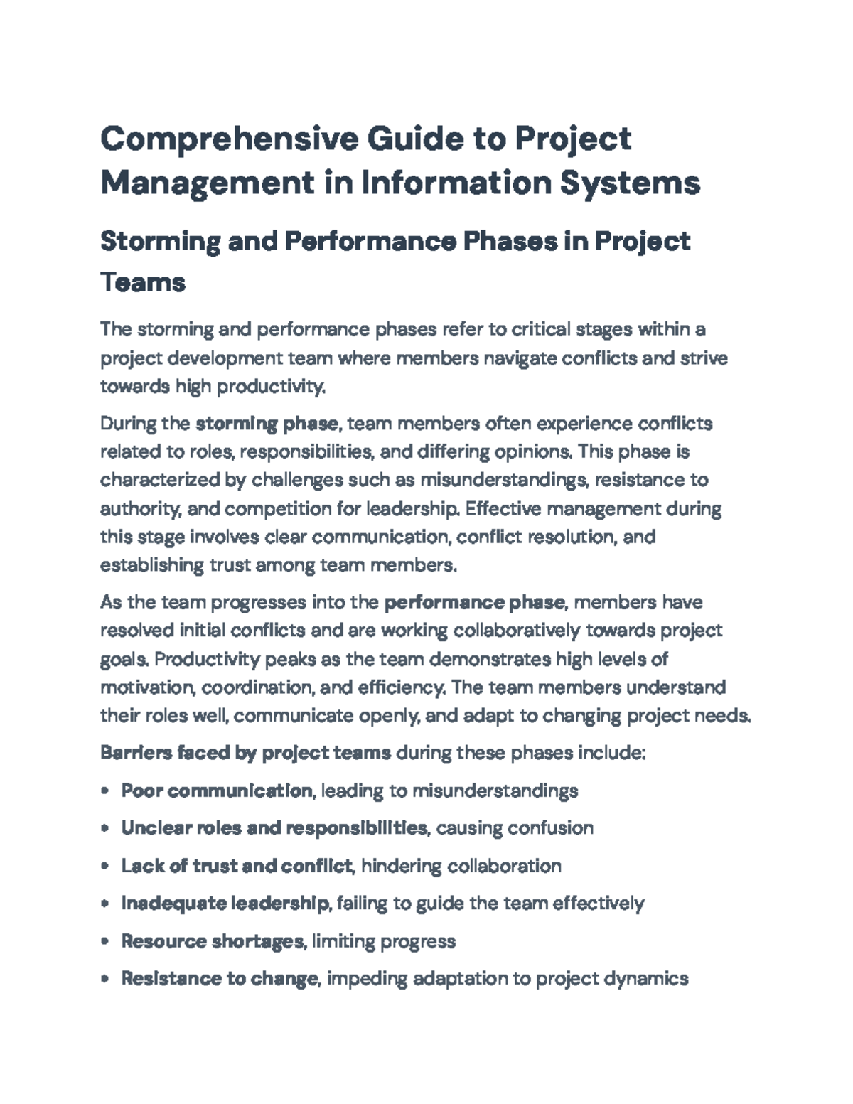 Comprehensive Guide to Project Management Processes (IS 101): Phases ...