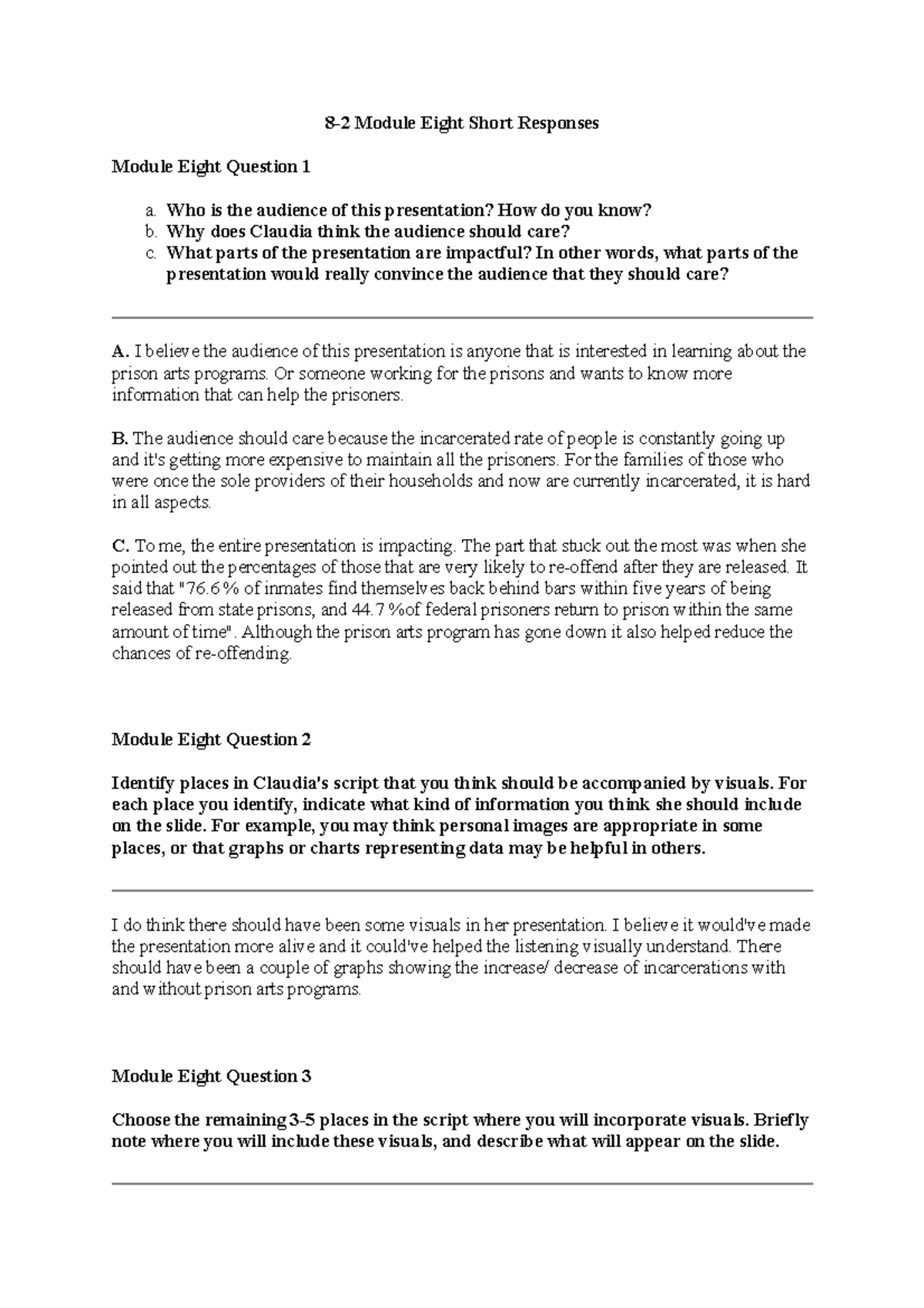 8-2 Module Eight Short Responses SCS-200 - 8-2 Module Eight Short ...