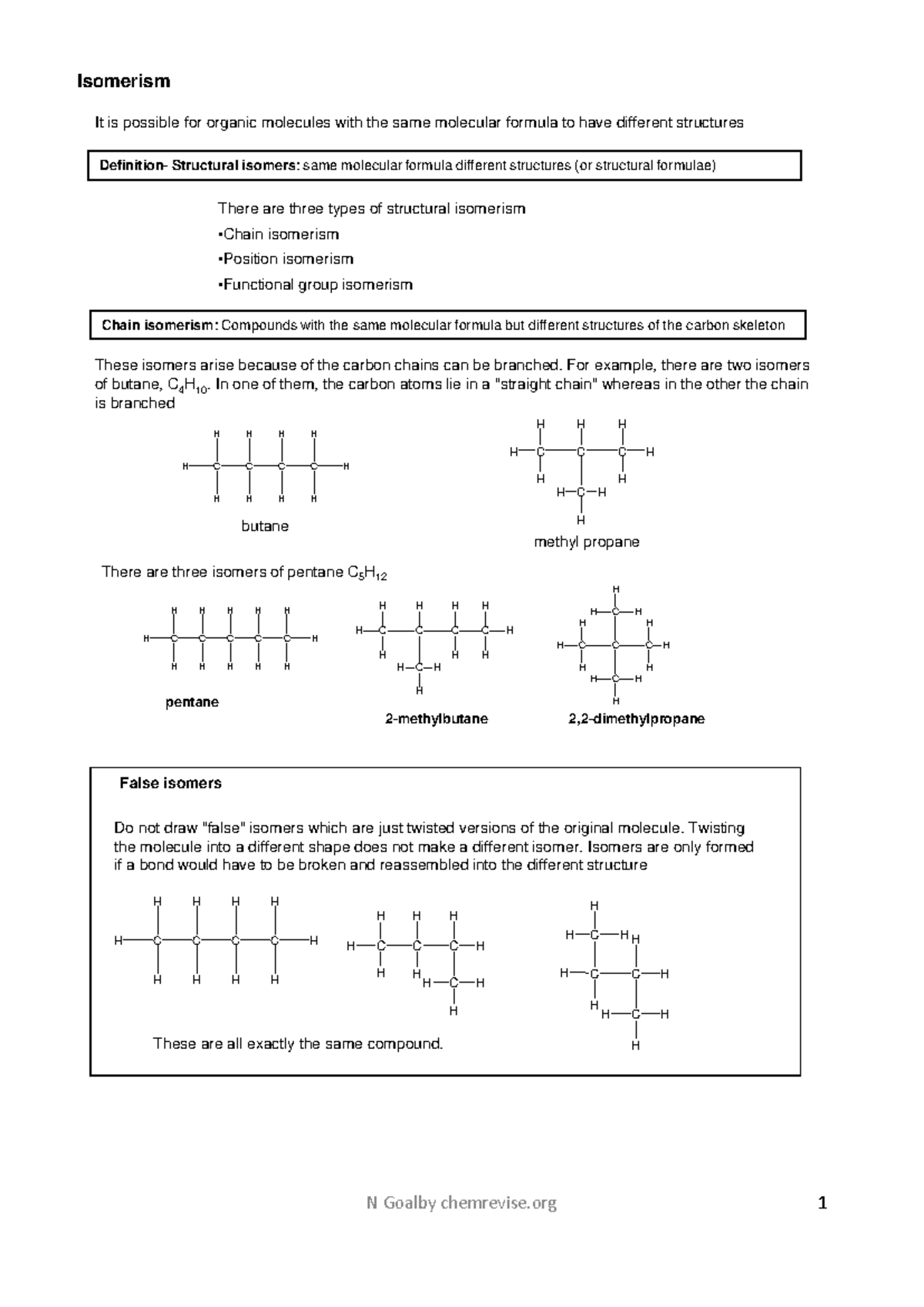 6.1 - Structural and Stereoisomerism Overview in Organic Chemistry ...