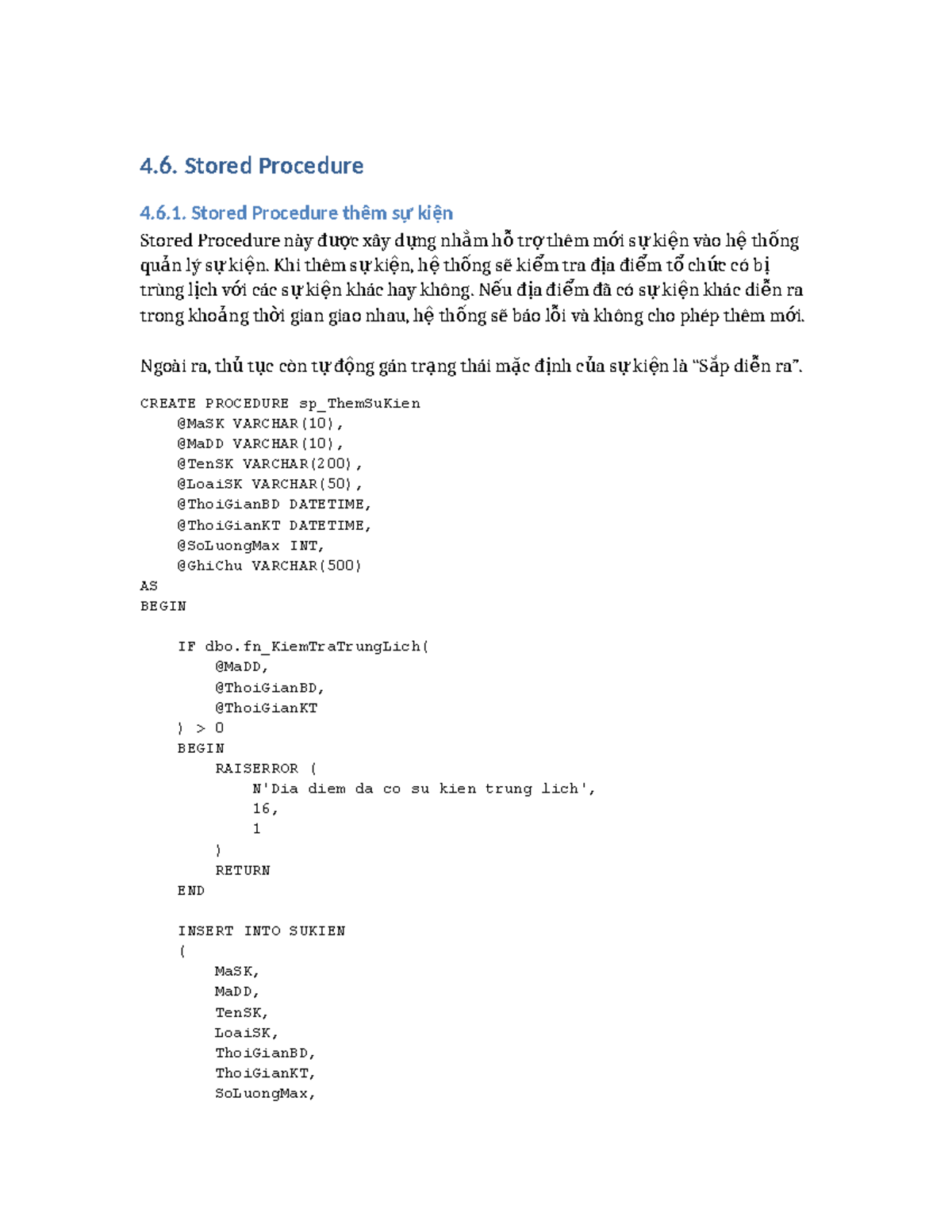 Stored Procedure SQLServer Report: Event Management Functions - Studocu