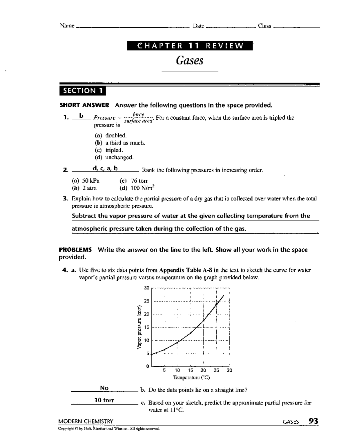 Chapter 11 Review: Gases Study Guide Answer Key (1) - Studocu