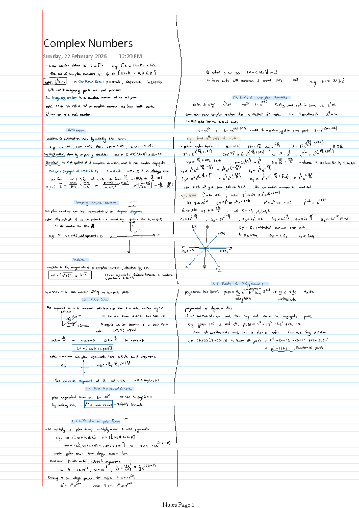 Linear algebra handwritten Notes for math 1061 - MATH1061 - Complex ...
