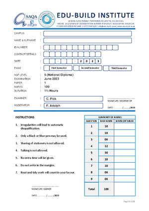 [Solved] ECD exam paper and memo 2024 level 5 - Early Childhood ...
