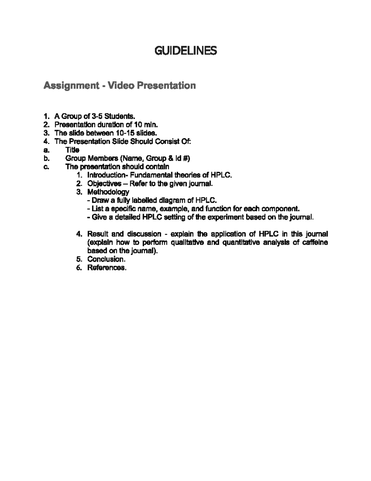 Video presentation guidelines - GUIDELINES Assignment Video ...