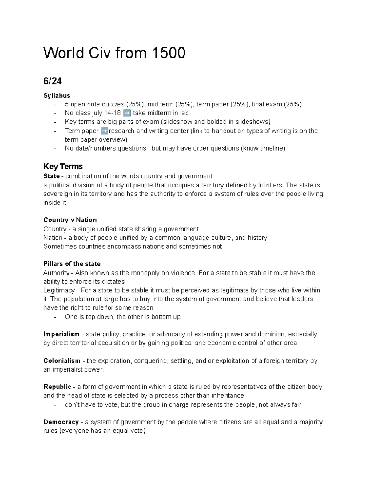 World Civ 1500: Overview of Conquest, Reformation, and Enlightenment ...