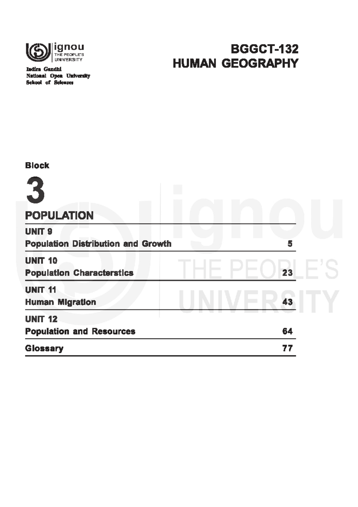 IGNOU: Block 3 - Population Distribution, Growth, and Characteristics ...