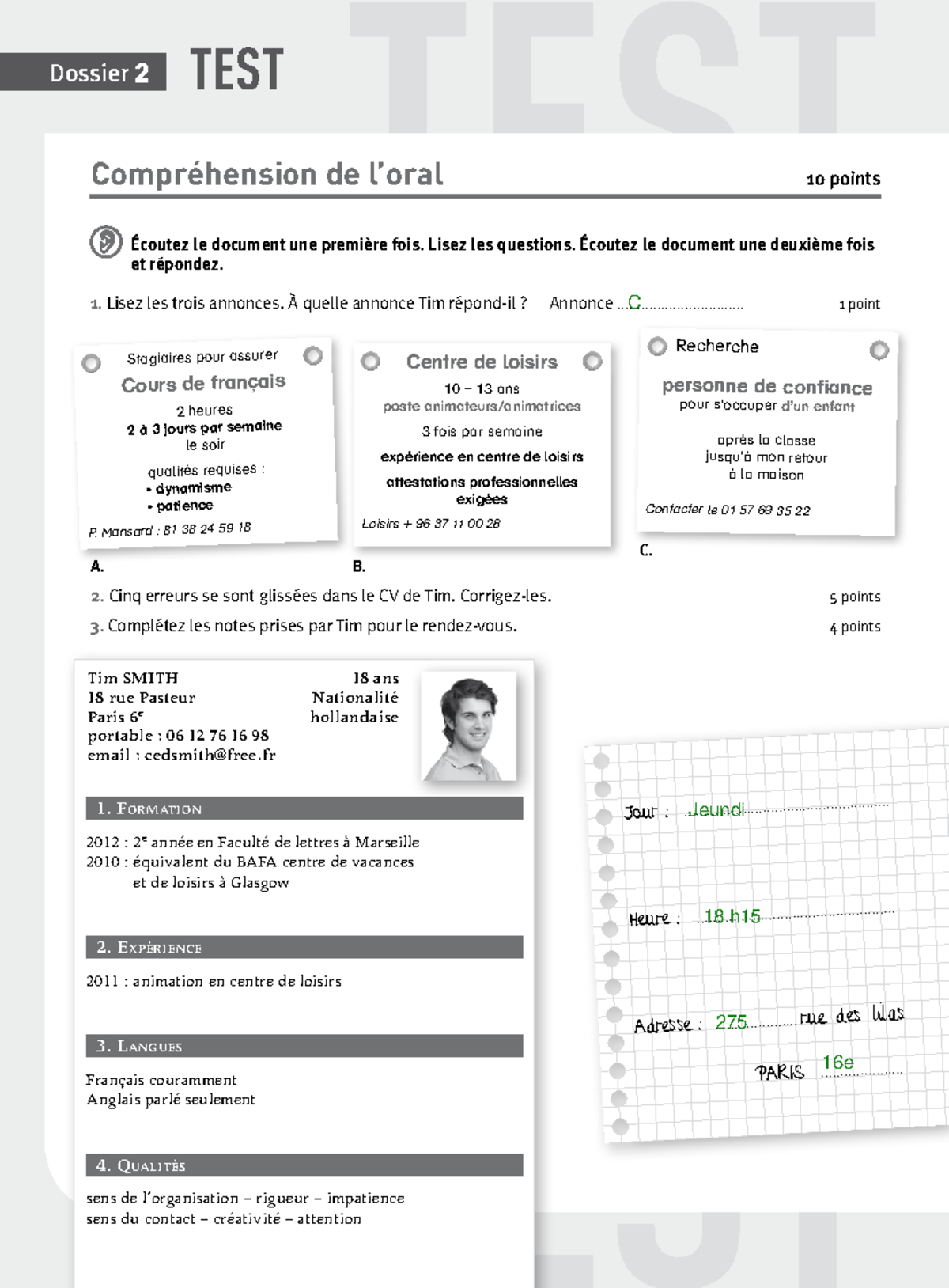 Test du dossier 2 - just a test - TEST TEST Dossier 2 Compréhension de ...