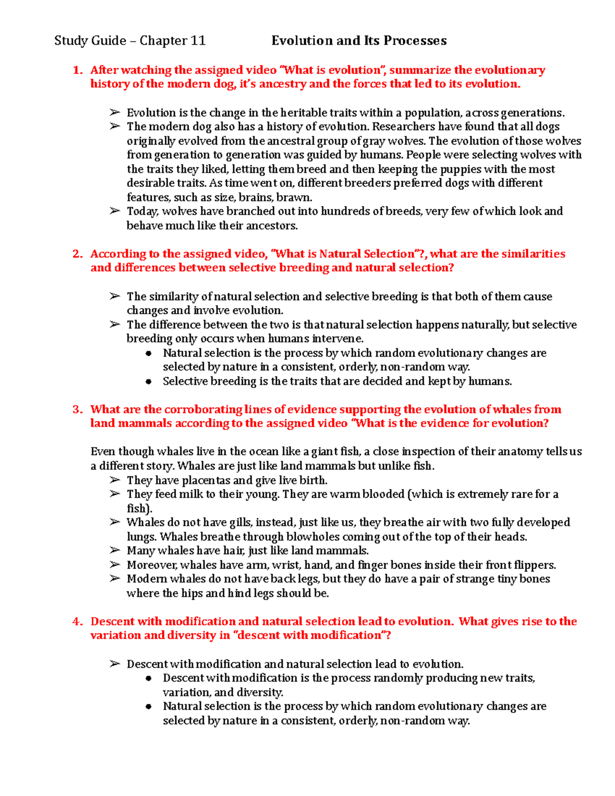 Chapter 11 Study Guide - Evolution Processes in Intro to Biology - Studocu