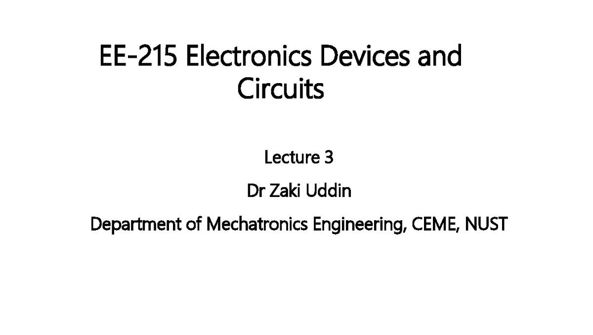 Lecture 3: Clippers and Clampers in Electronics Devices and Circuits (EDC) - Studocu