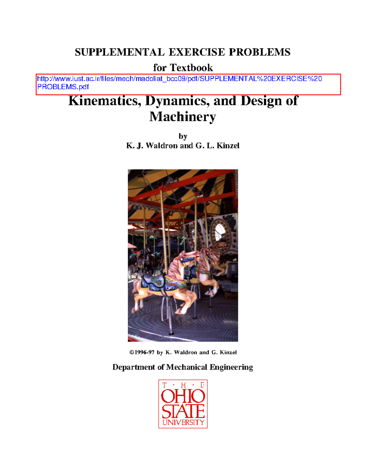 Pdfcoffee - For Kinematics, Dynamics and Mechanism of Design - SUPPLEMENTAL EXERCISE PROBLEMS ...