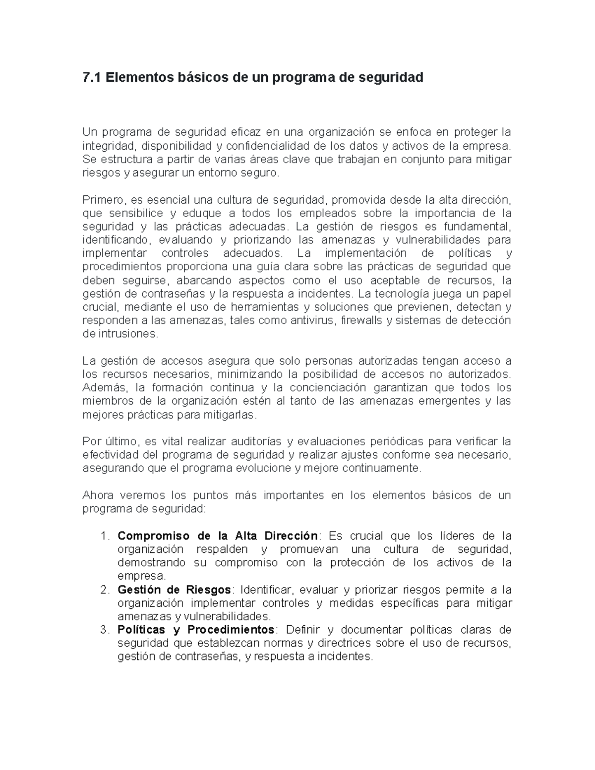 Elementos Básicos de un Programa de Seguridad - NRT 7.1 - Studocu