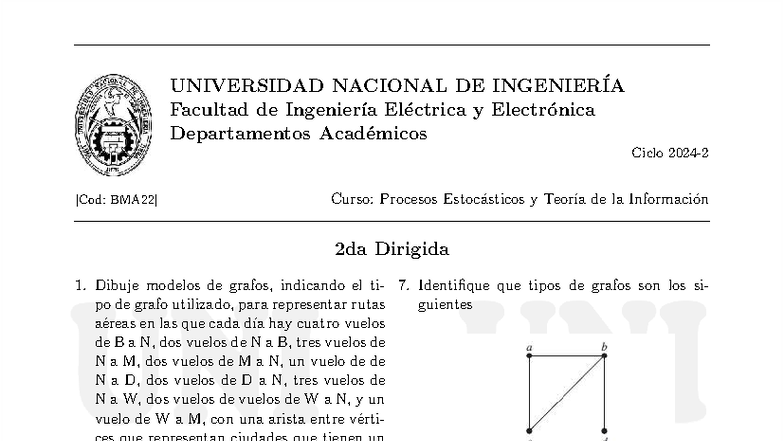 UNI 2 - Ejercicios de Grafos y Matrices de Adyacencia - Studocu