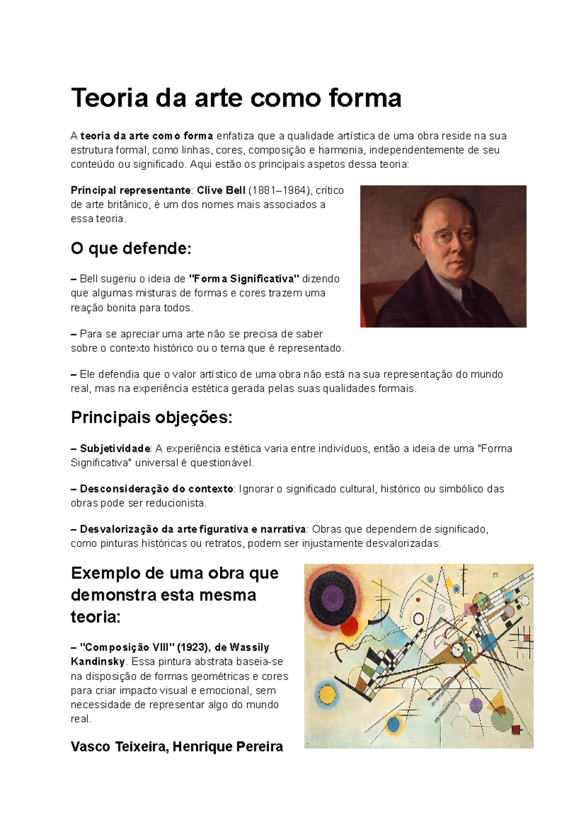 Teoria da Arte como Forma: Estruturas e Estética na Arte Moderna - Studocu