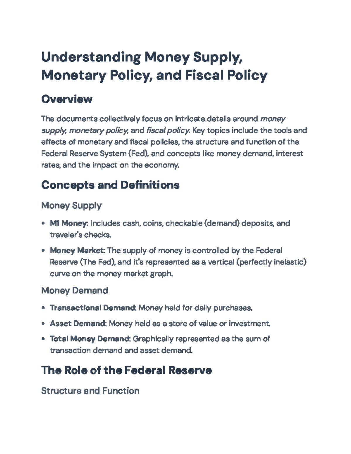 Monetary & Fiscal Policy Insights: Understanding Money Supply Tools ...