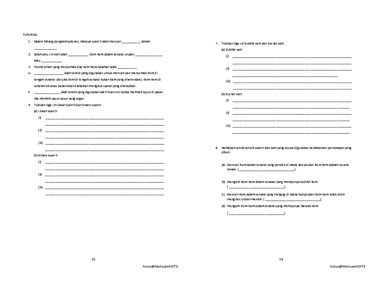 Revisi ASK Tingkatan 3: Tutorial Pengkomputeran dan Pangkalan Data - Studocu