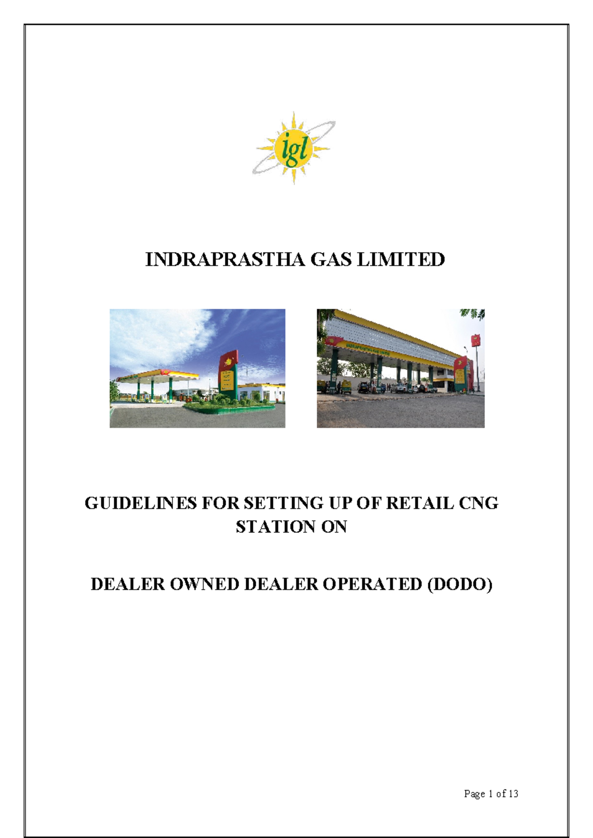 Guidelines for Setting Up Retail CNG Stations (DODO) - EOI-10 - Studocu