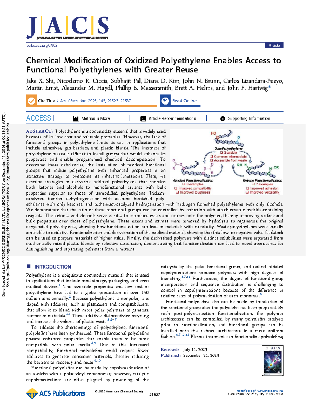 Shi et al. 2023: Chemical Modification of Oxidized Polyethylene for ...