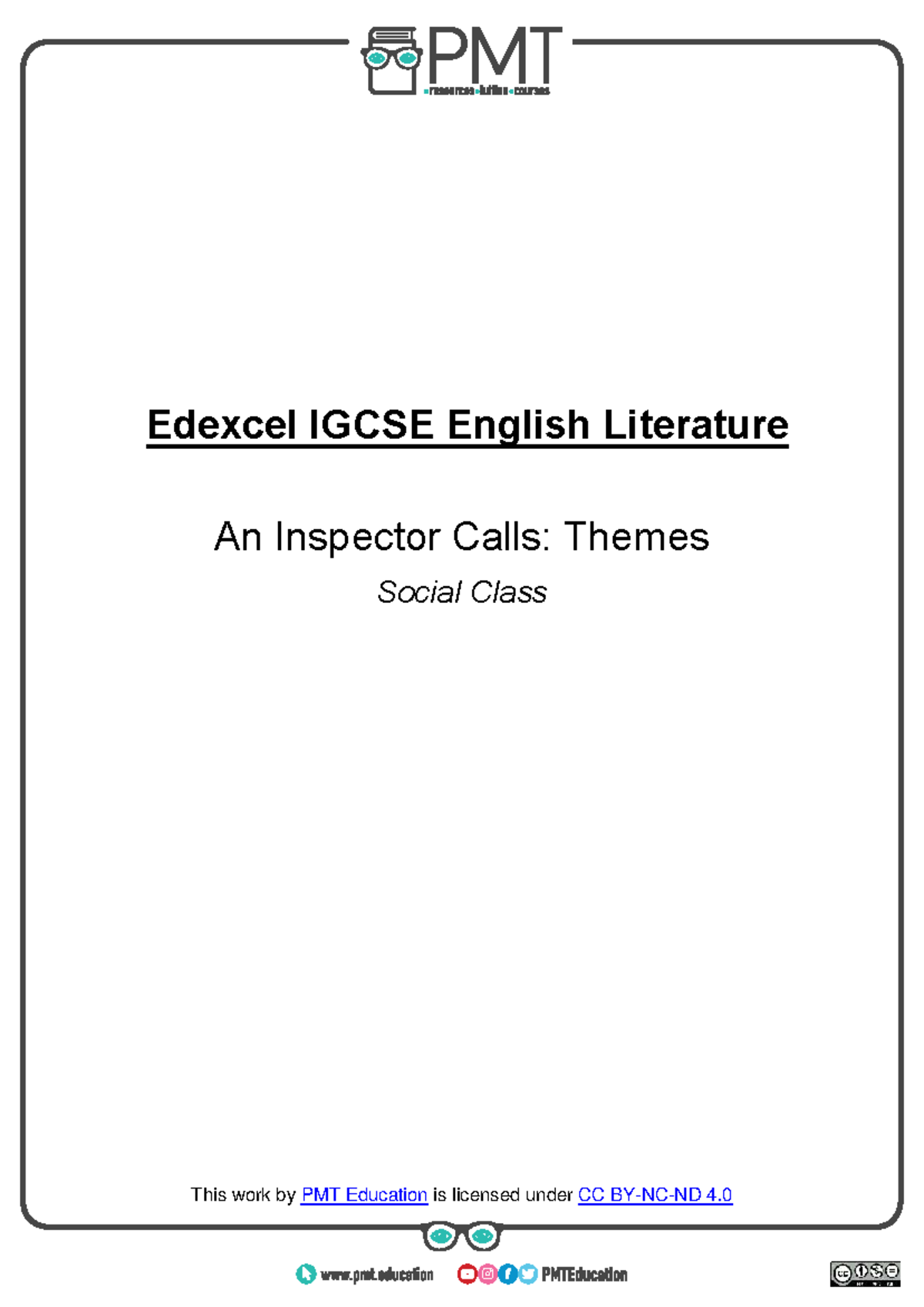 Edexcel IGCSE English Literature: An Inspector Calls - Social Class ...