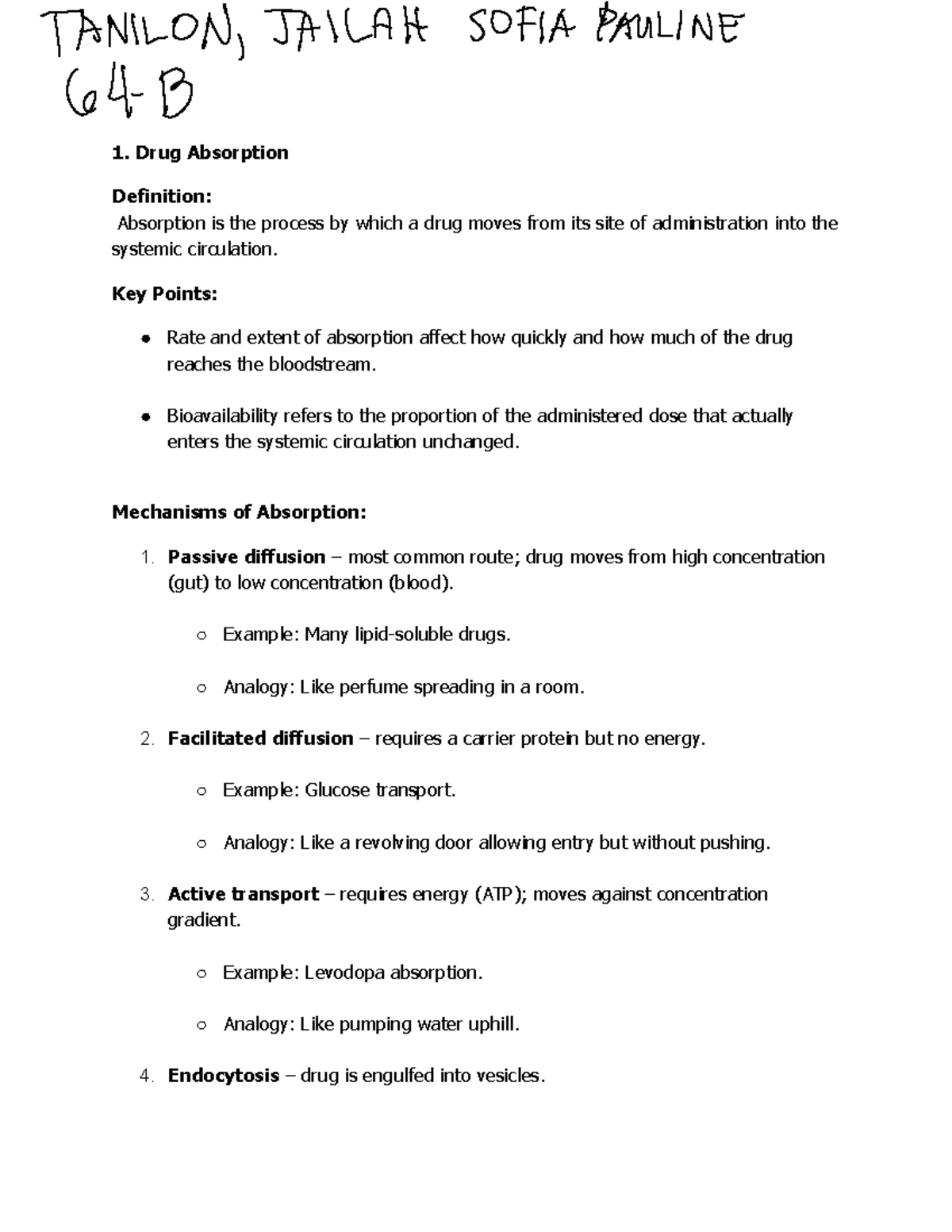 Pharmacology 101: Drug Absorption, Distribution, and Mechanisms - Studocu