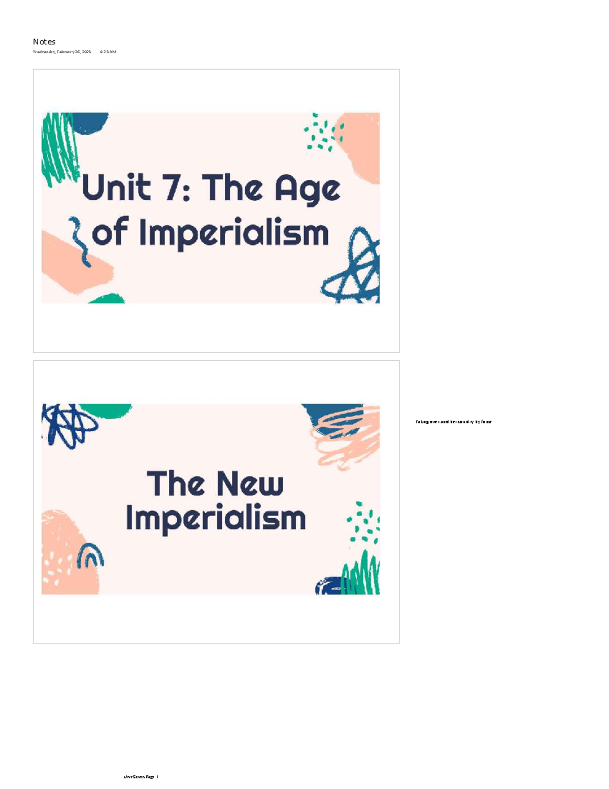 Unit Seven: The Impact of European Imperialism and Colonialism - Taking ...