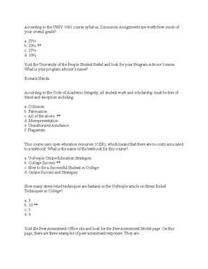 UNIV Quizes - Quizzes for UoPeople students - Unit 3 According to ...