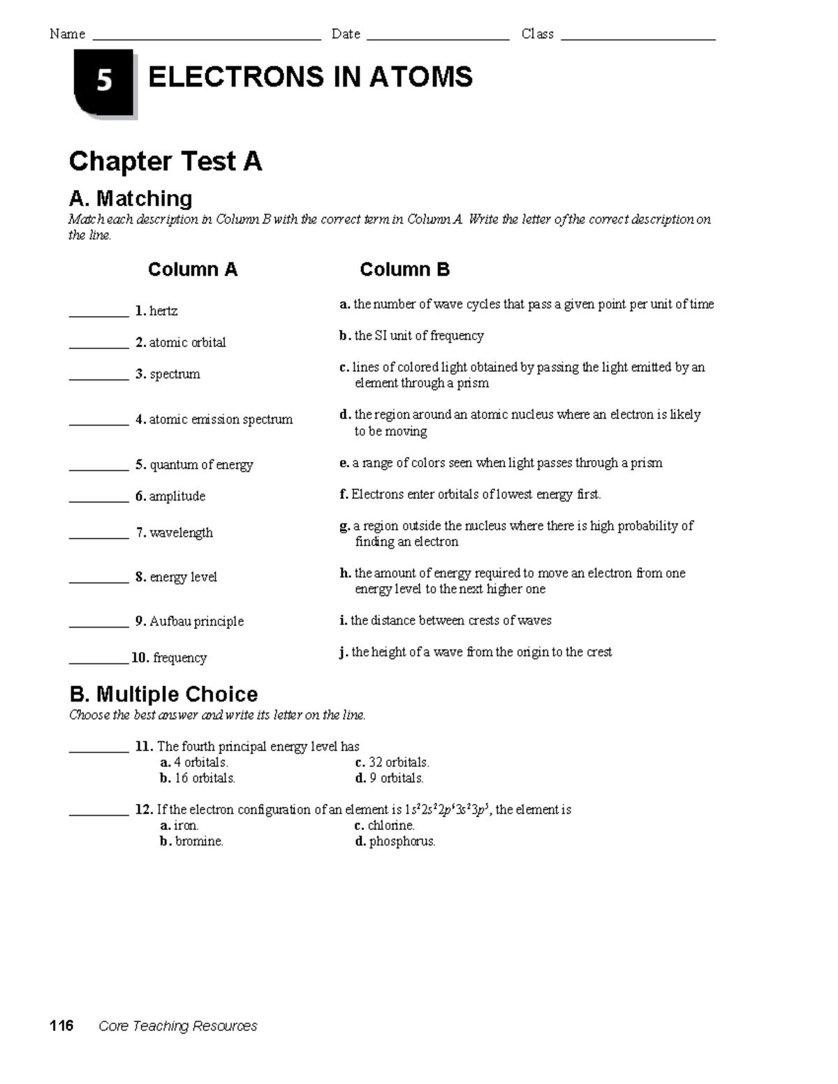 CHEM12 C0500 CTAS - This is a set of practice questions - ELECTRONS IN ...