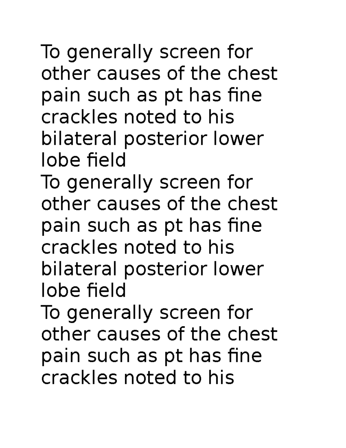 Provider Notes for Brian Foster: Chest Pain Assessment and Medical ...