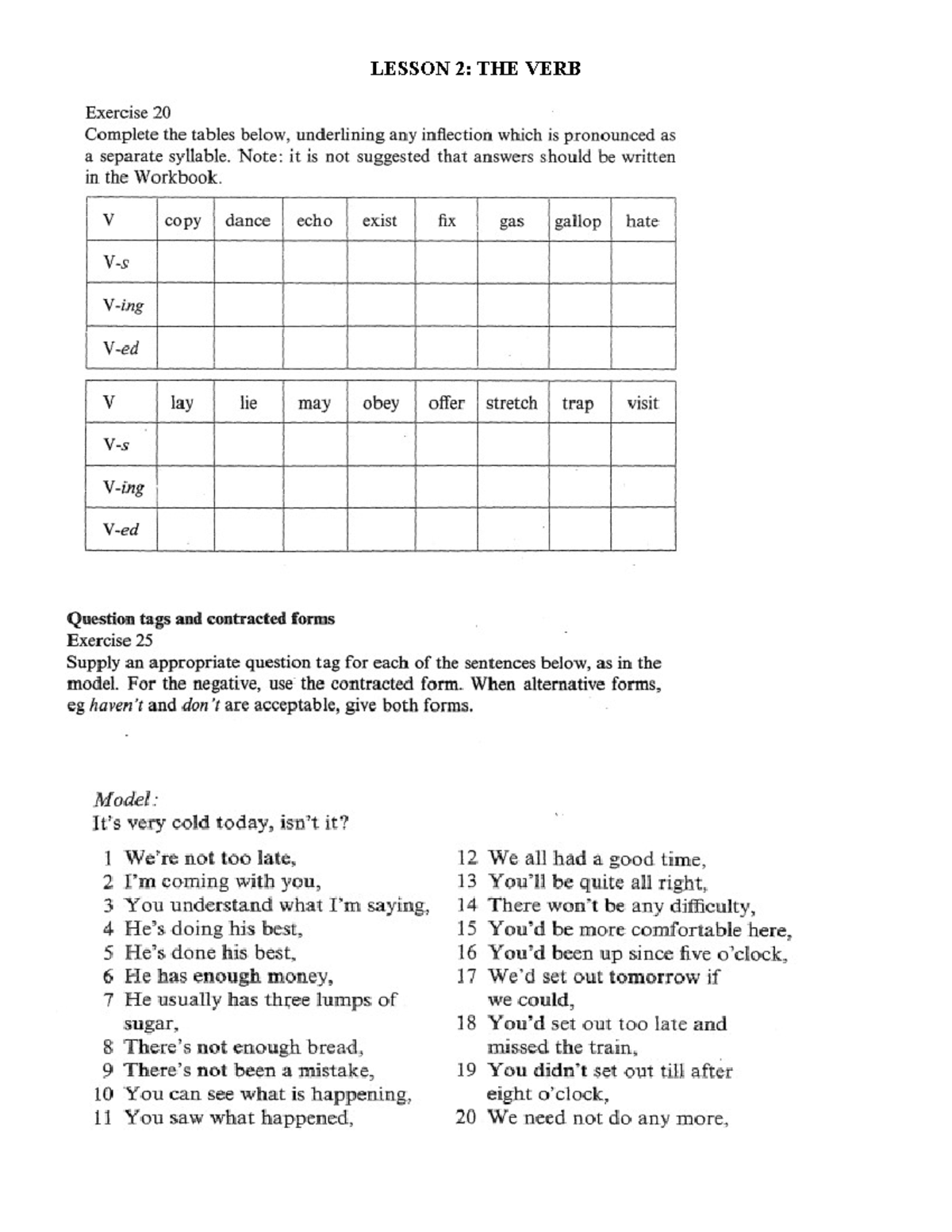 Practice Chapter 3: Verb Exercises and Fill-in-the-Blank Activities ...