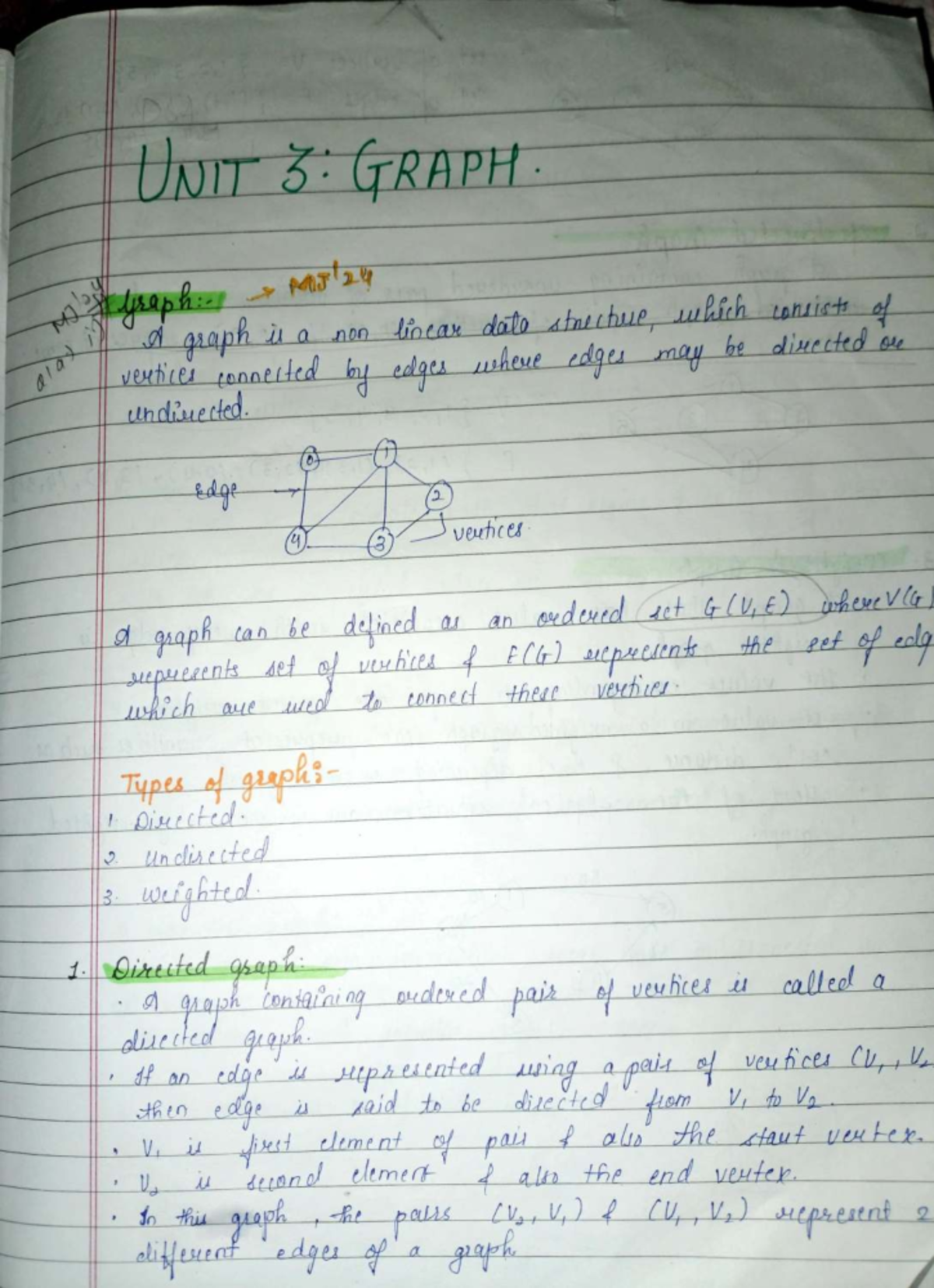 DSA Unit 3: Graphs - Concepts and Representations - Studocu