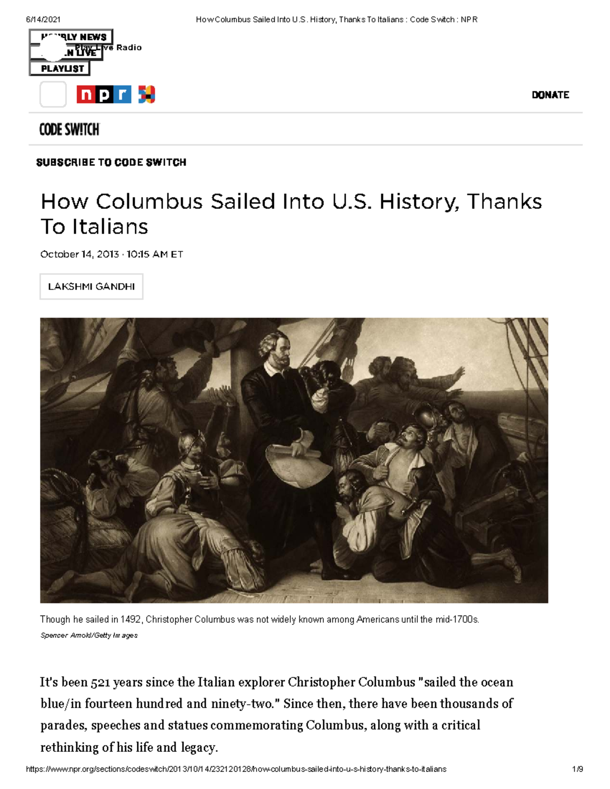 How Columbus Day Became a Symbol of Italian-American Identity: Code ...