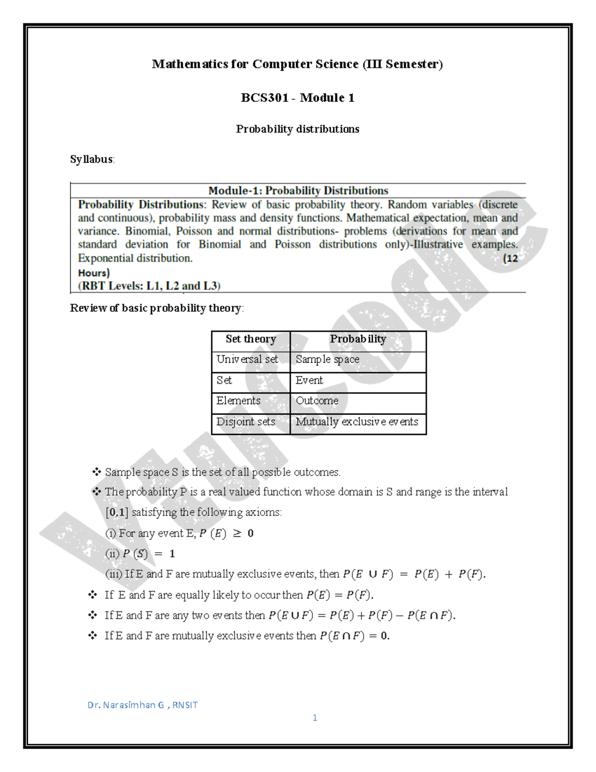 BCS301 - Final Exam Notes on Probability Distributions - Studocu
