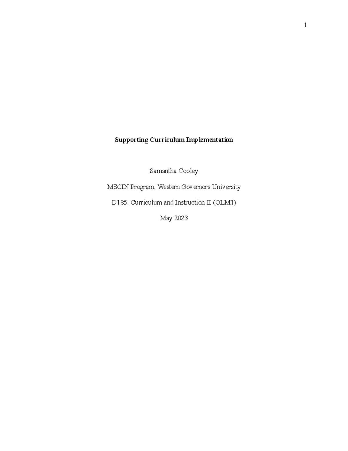 Olm1 Task 4 Curriculum Implementation Support Strategies Studocu