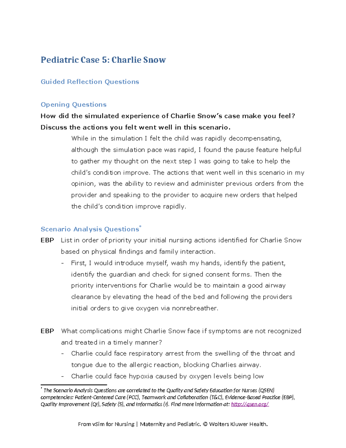 Ped Case 05 Charlie Snow v Sim2 GRQ - Pediatric Case 5: Charlie Snow ...